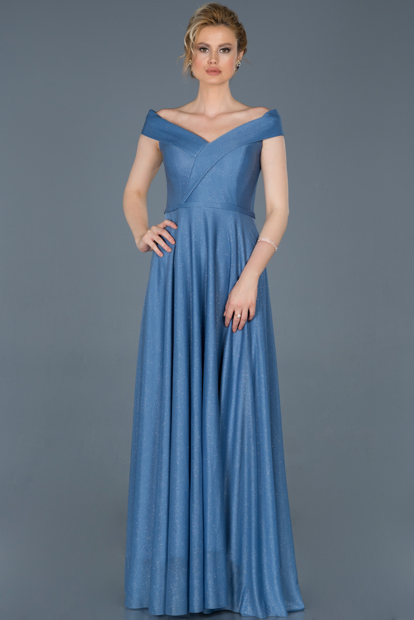 Long Blue Engagement Dress ABU771 | Abiyefon.com