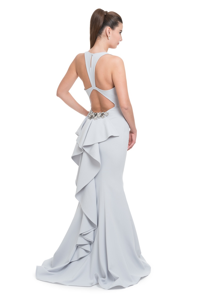 Long Grey Prom Dress O4225 | Abiyefon.com