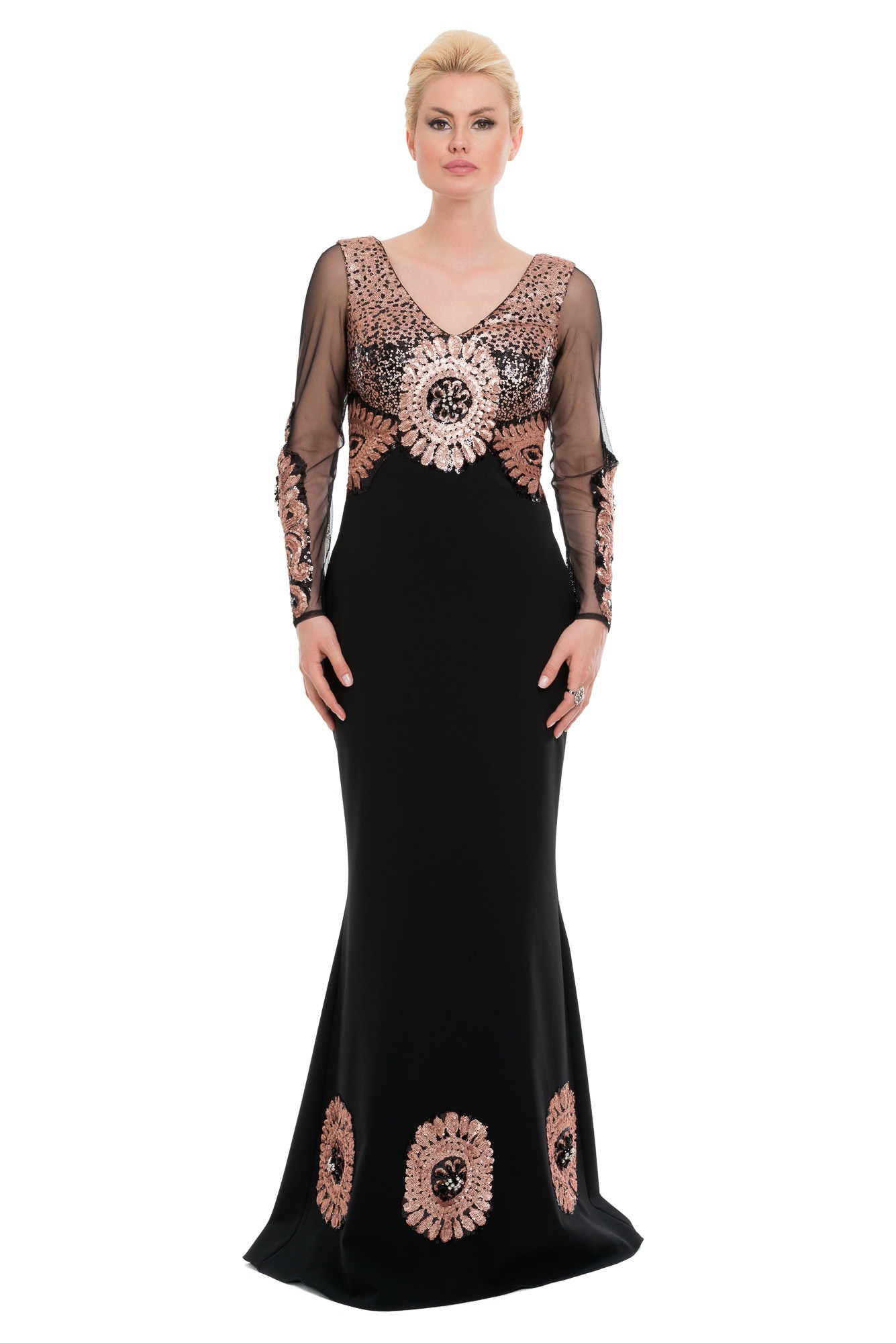 Long Black-Pink Prom Dress ALY6309 | Abiyefon.com