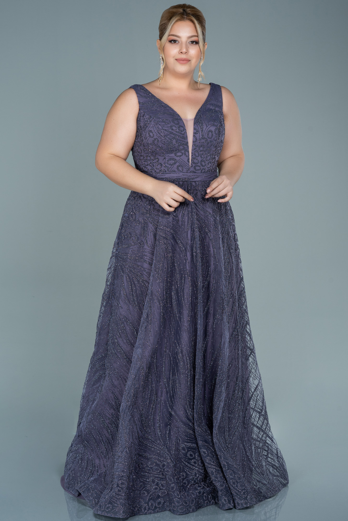 Amethyst Long Plus Size Evening Dress ABU2501 | Abiyefon.com