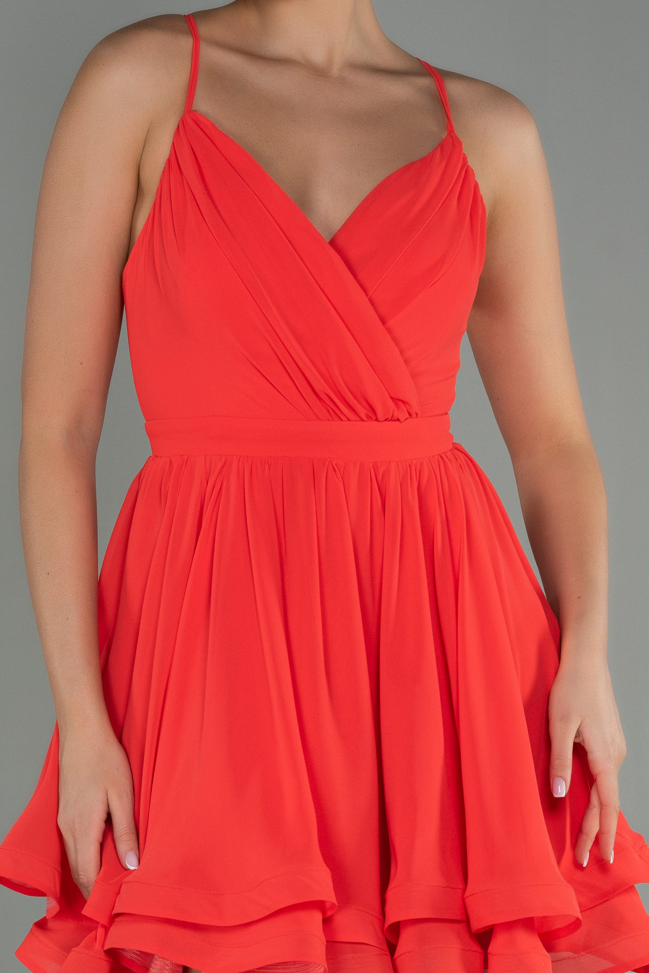 Mini Blue Chiffon Night Dress ABK1695 | Abiyefon.com