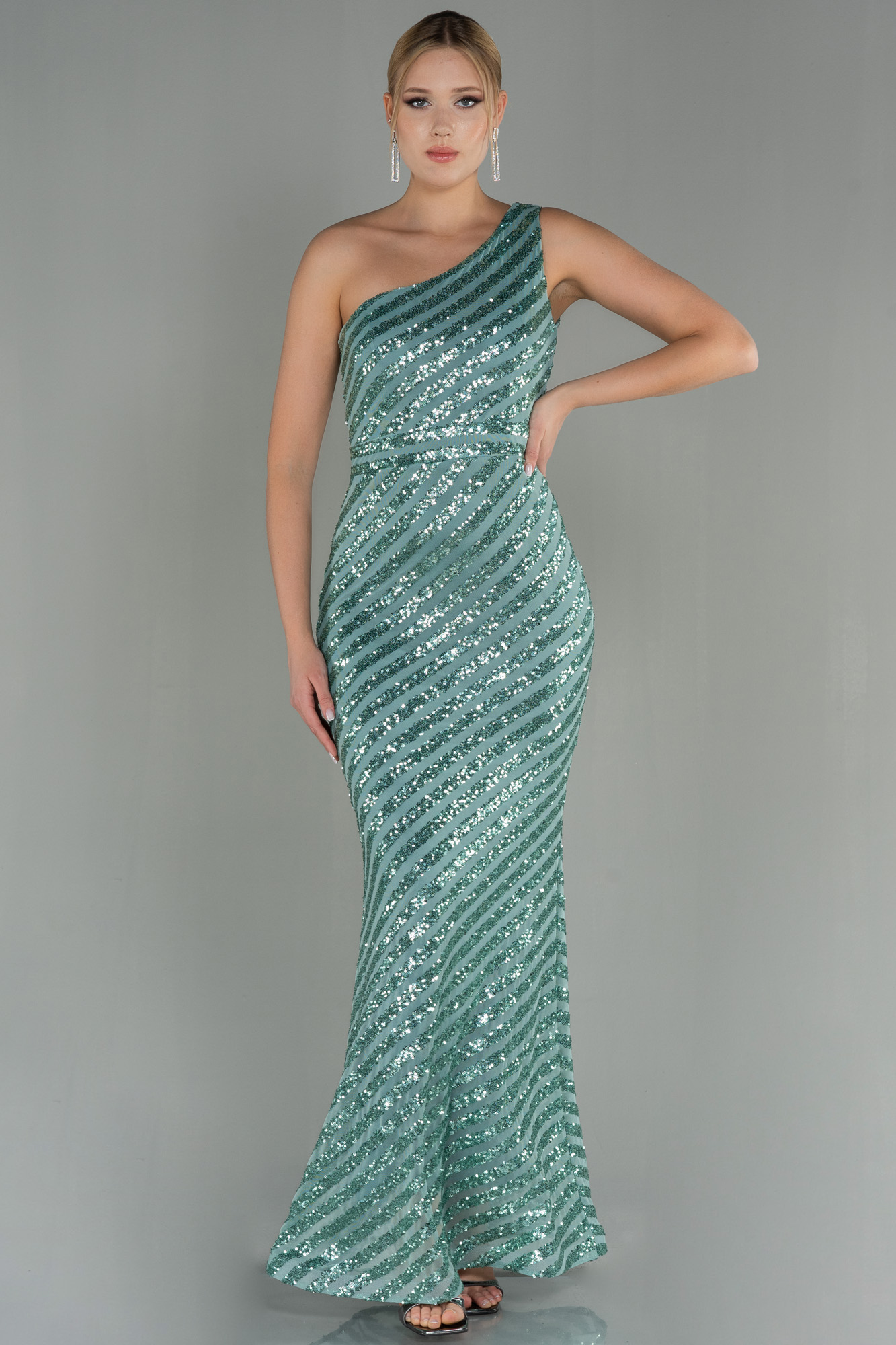 Long Mint Mermaid Evening Dress ABU3072 | Abiyefon.com