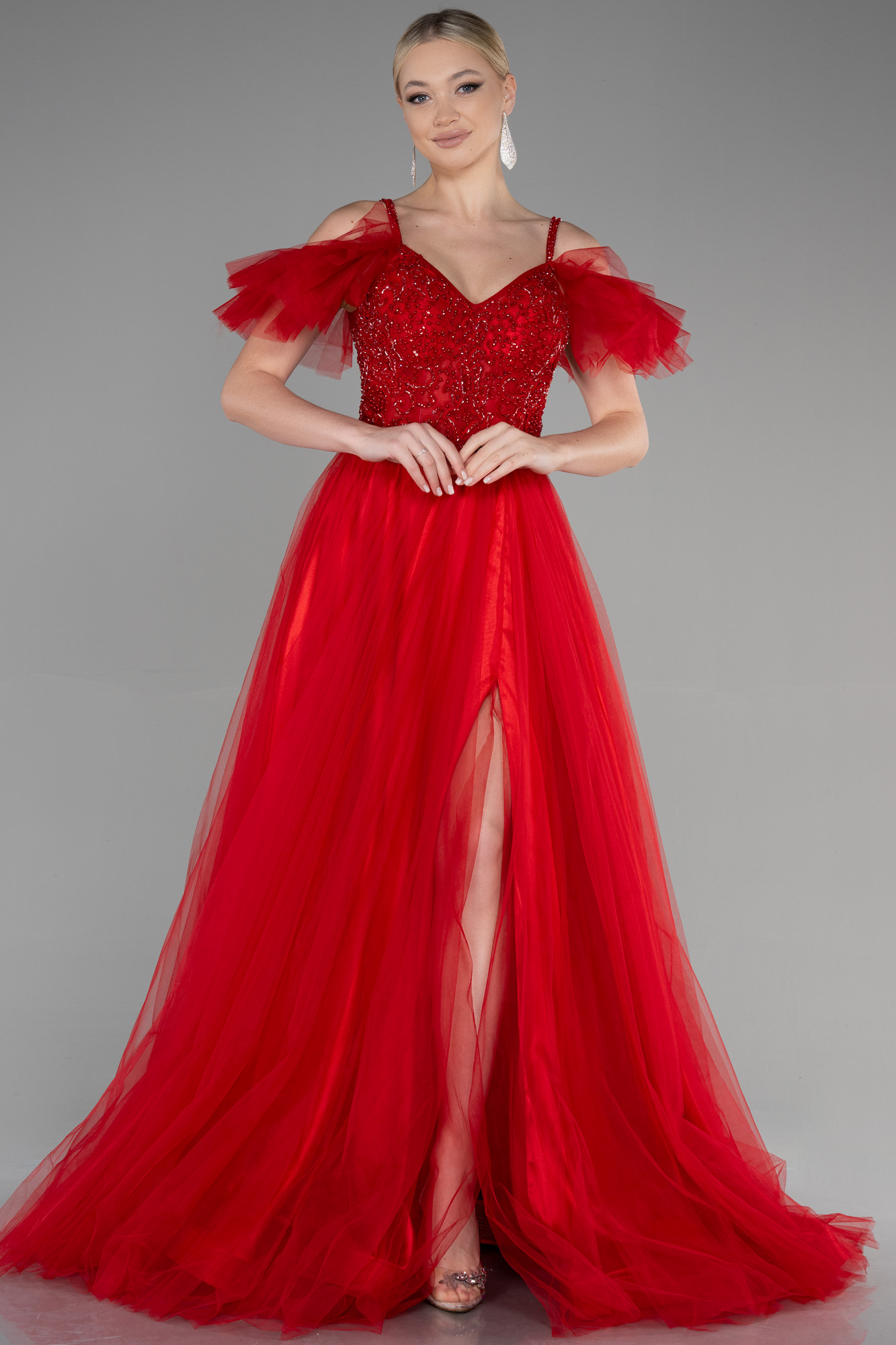 Long Red Evening Dress ABU3500 | Abiyefon.com