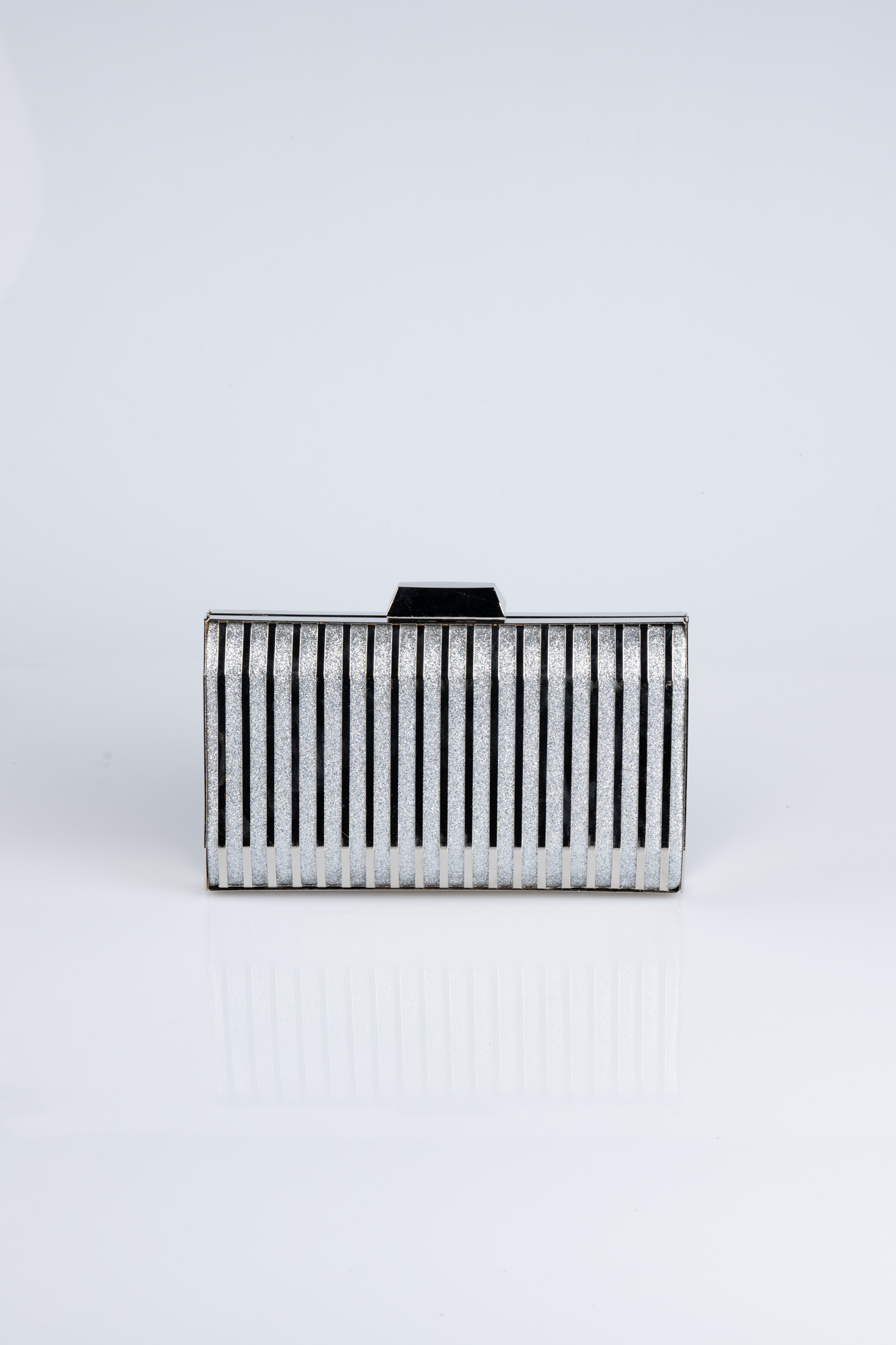 Silver Metal Box Bag V645 | Abiyefon.com