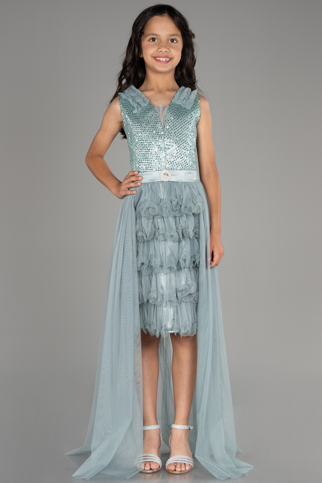 Short Turquoise Girl Dress ABK1713 | Abiyefon.com