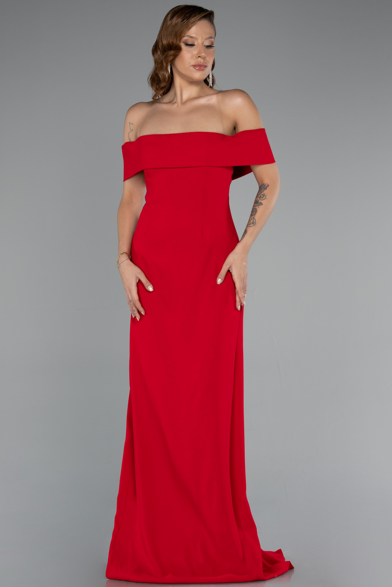 Long Red Plus Size Evening Gown ABU5174 | Abiyefon.com