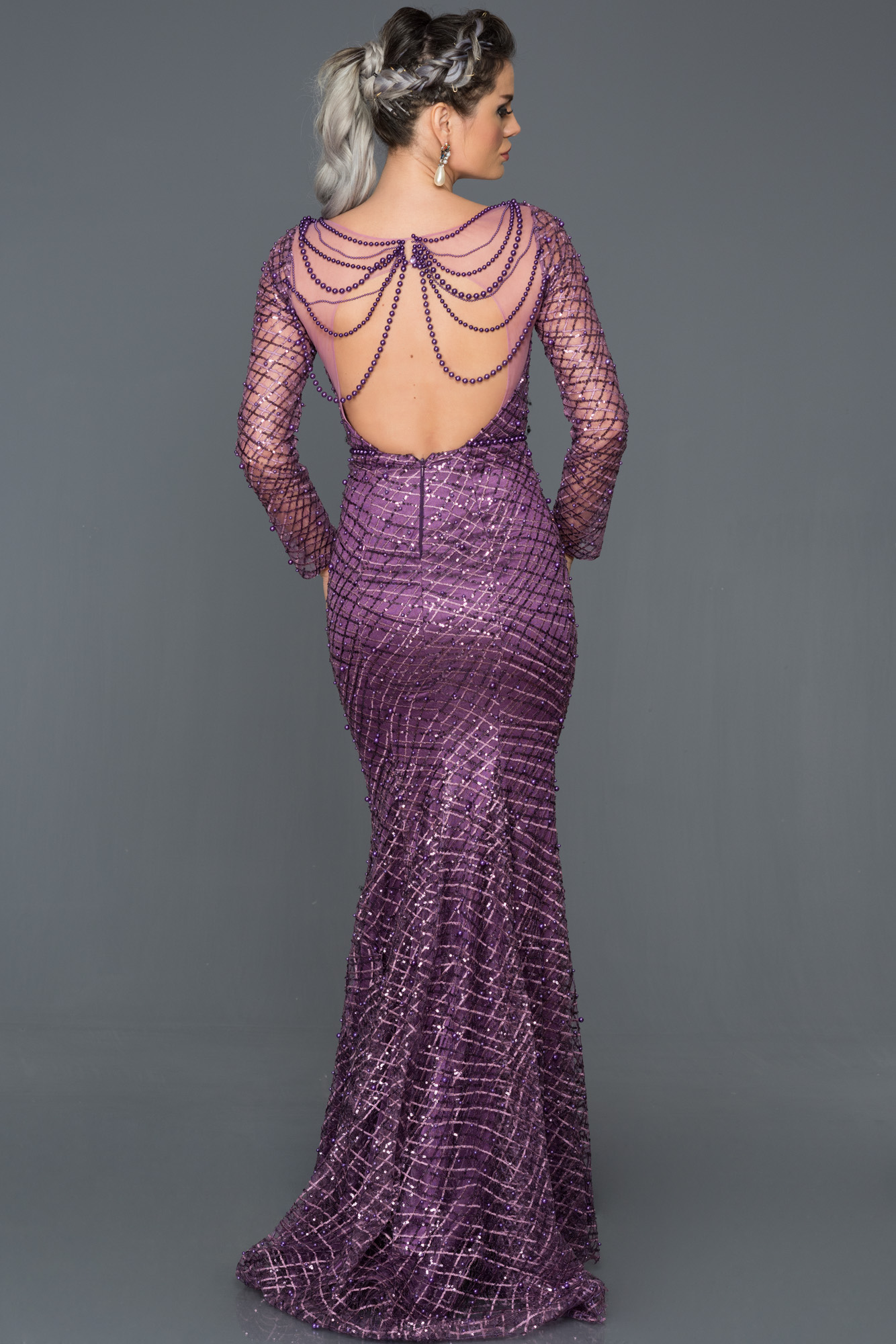 Long Purple Mermaid Prom Dress ABU274 | Abiyefon.com