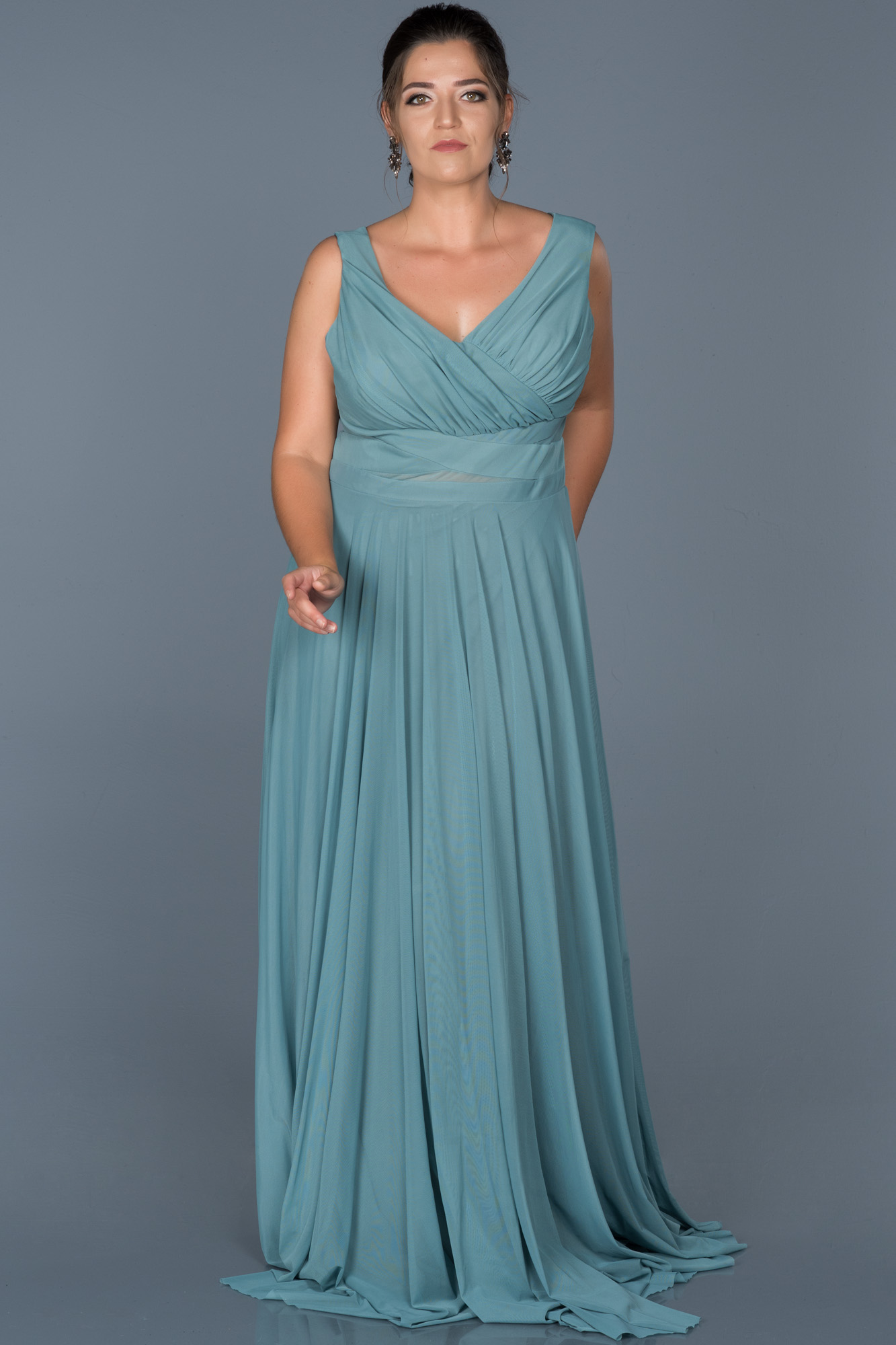 Long Turquoise Evening Dress ABU1083 | Abiyefon.com